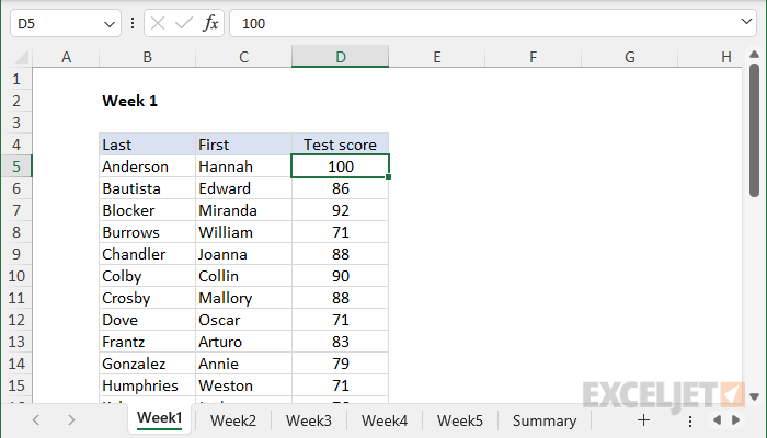Sum Across Multiple Worksheets Excel Formula Exceljet